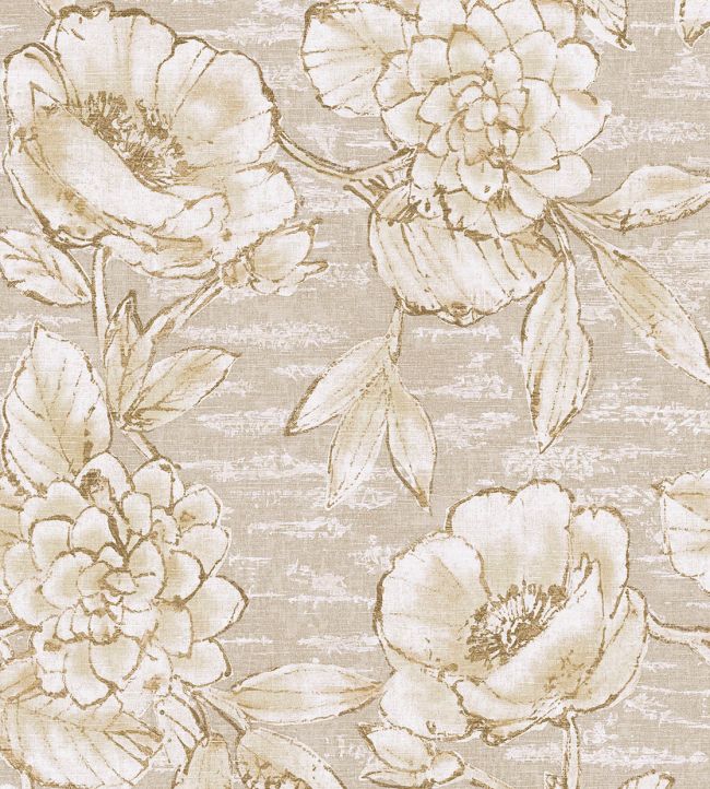 Rustic Floral Wallpaper in Beige / Sand by Eijffinger | Jane Clayton