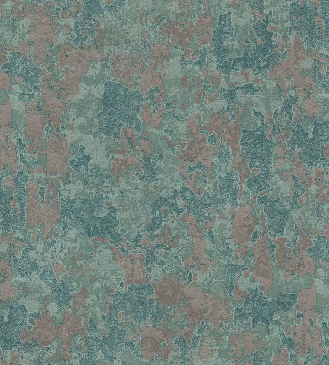 Rustic Stone Wallpaper in Teal by Today Interiors | Jane Clayton