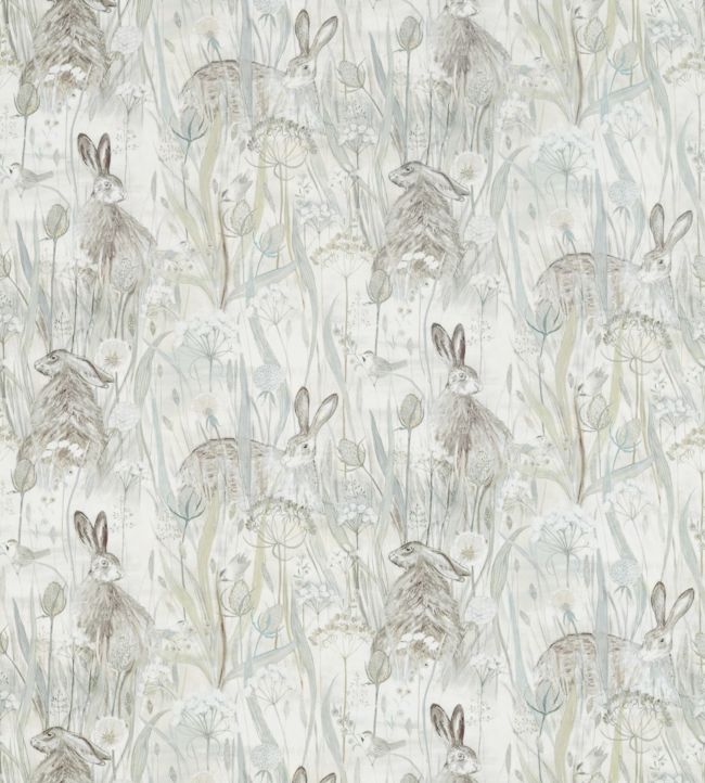 Dune Hares Fabric in Mist/Pebble by Sanderson | Jane Clayton