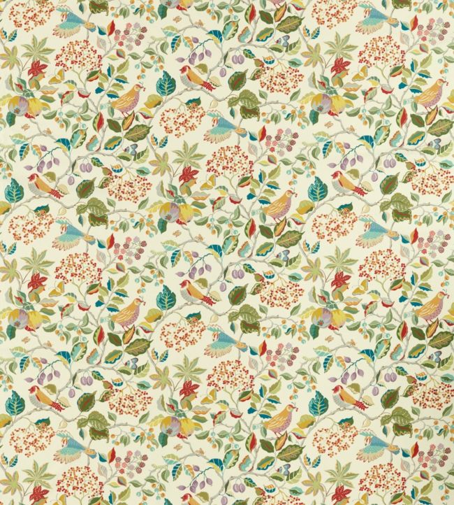 Birds And Berries Fabric in Rowan Berry by Sanderson | Jane Clayton