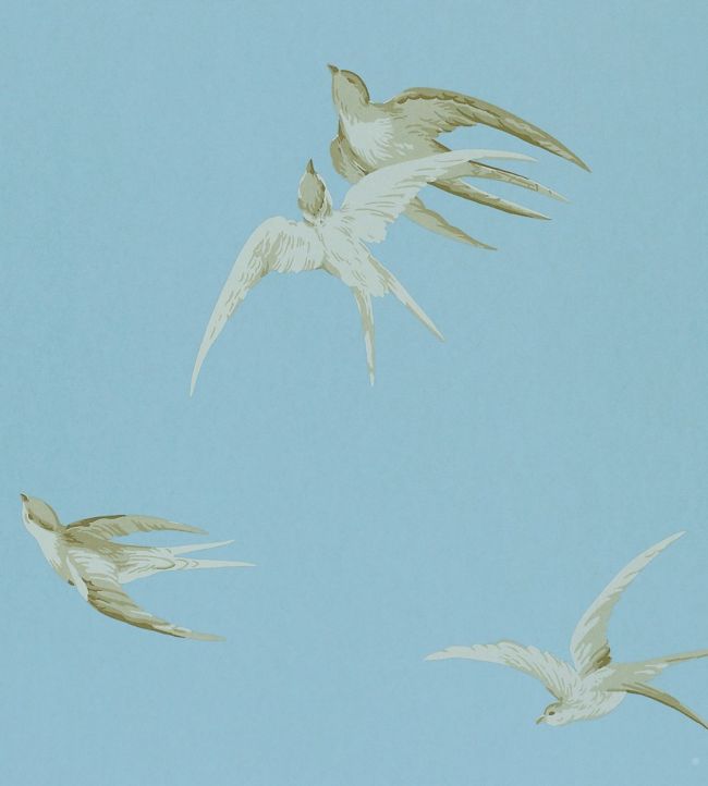 Swallows Wallpaper in Wedgwood by Sanderson | Jane Clayton