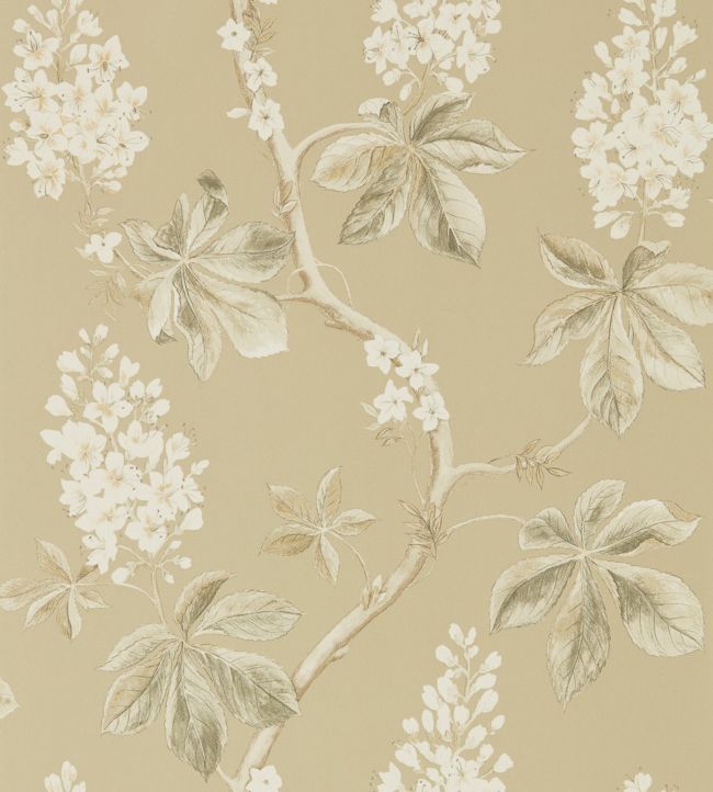 Chestnut Tree Wallpaper in Wheat/Pebble by Sanderson | Jane Clayton