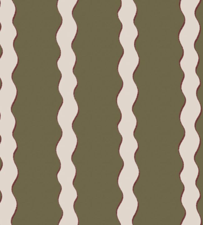 Scroll Stripe Fabric in Hunter by Parker & Jules | Jane Clayton