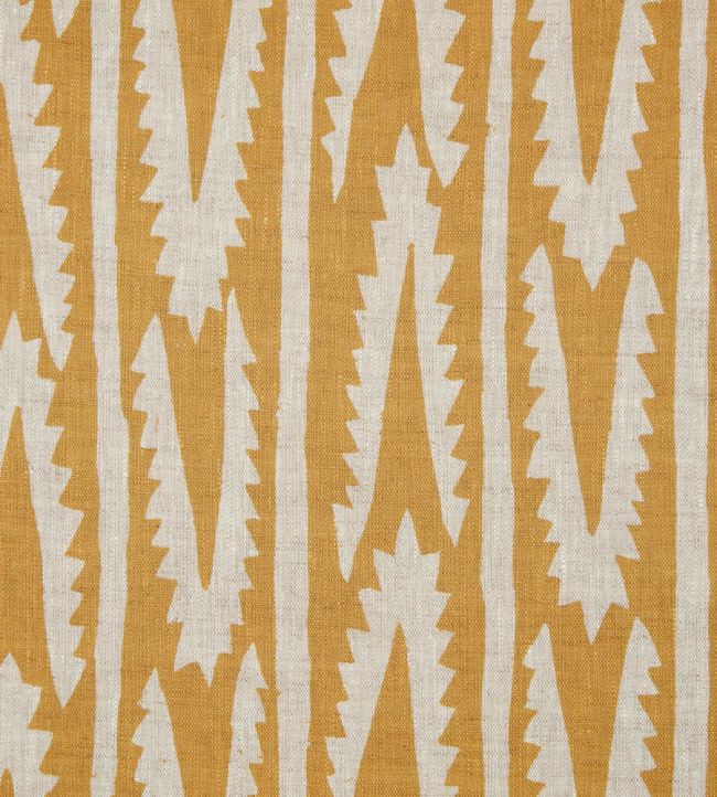 Shashka Fabric in Ochre/Natural by Volga Linen | Jane Clayton