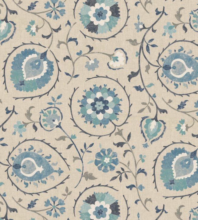Shimla Fabric in Azure by The Pure Edit | Jane Clayton