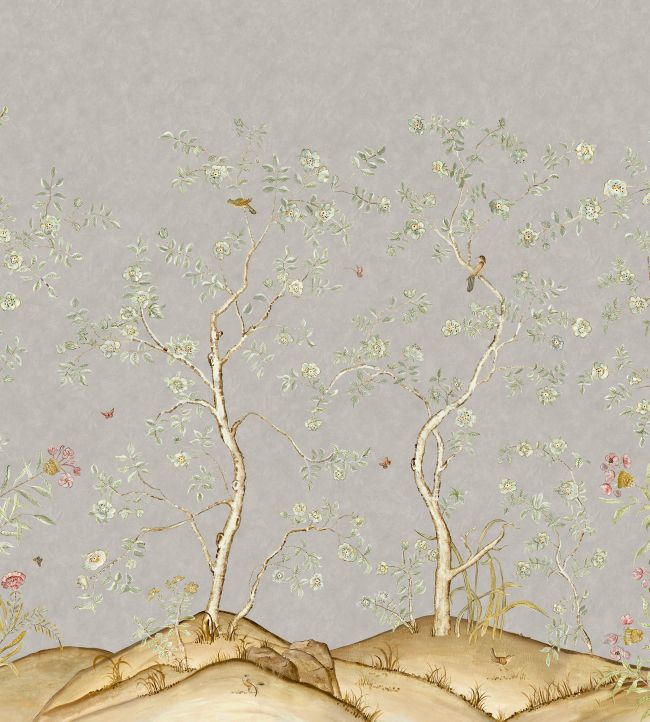 Songbird Wallpaper mural in Mist by Andrew Martin | Jane Clayton