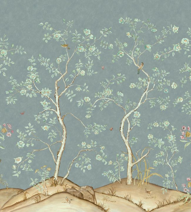 Songbird Wallpaper mural in Rain by Andrew Martin | Jane Clayton