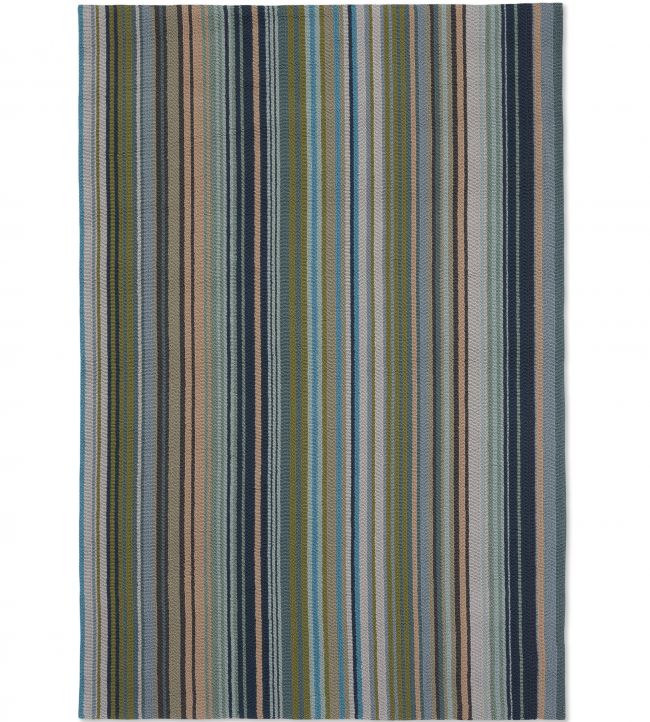 Spectro Stripes Outdoor Rug in Emerald/Marine/Rust by Harlequin | Jane ...