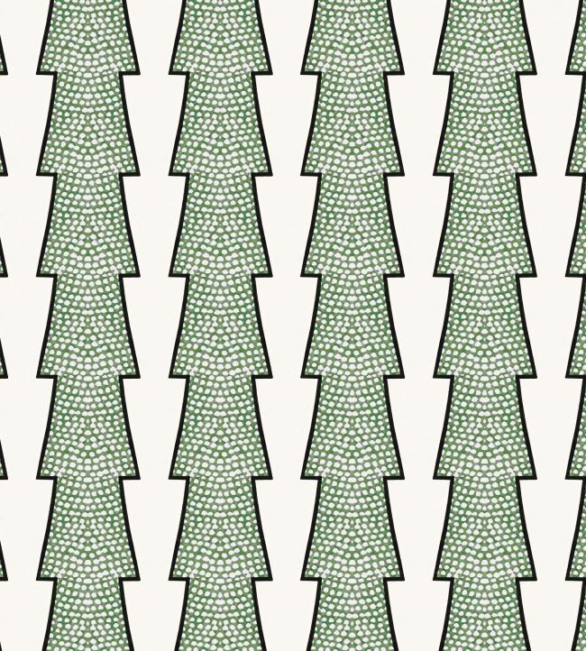 Spot and Arrow Wallpaper in Green by Ottoline | Jane Clayton