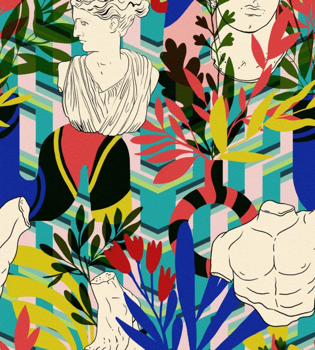Statuario Wallpaper in Blu by MINDTHEGAP | Jane Clayton