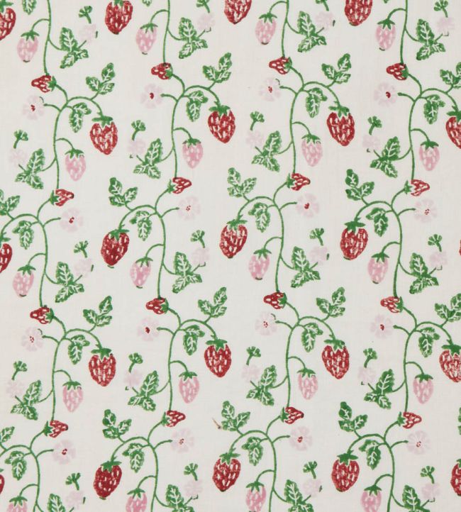 Strawberry Fabric in Grass by Molly Mahon | Jane Clayton