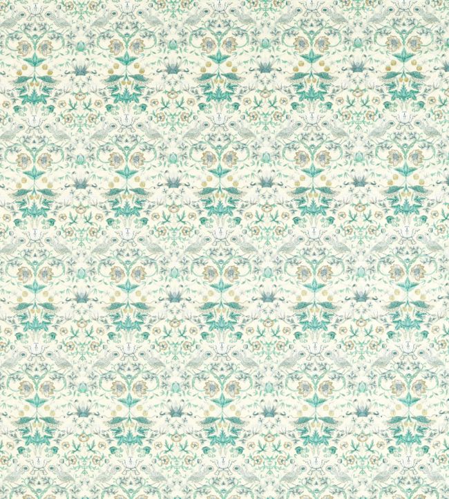 Strawberry Thief Embroidery Fabric in Teal by Clarke & Clarke | Jane ...