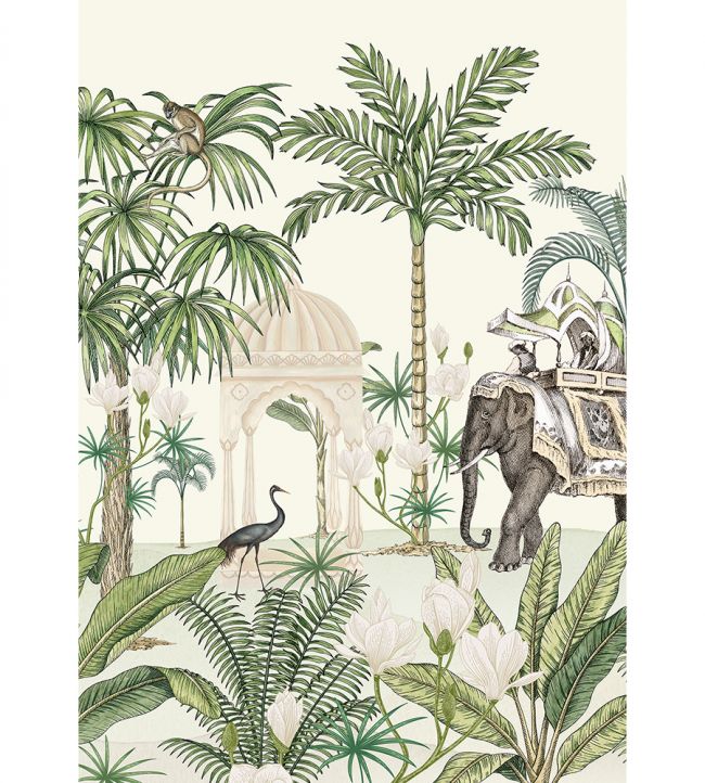 Sunday Walk 1.948 x 2.8m Mural in Green by Creative Lab | Jane Clayton