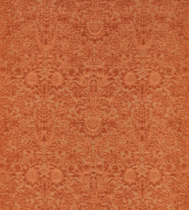 Sunflower Caffoy Velvet Fabric in Redhouse by Morris & Co | Jane Clayton