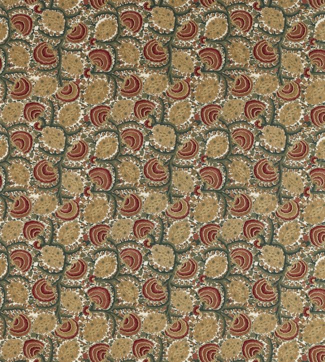 Suzani Archive Embroidery Fabric in Russet/Sage Green by Zoffany | Jane ...
