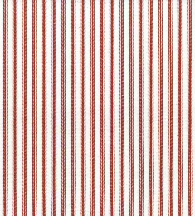 Ticking Stripe 1 Fabric in Crimson by Ian Mankin | Jane Clayton