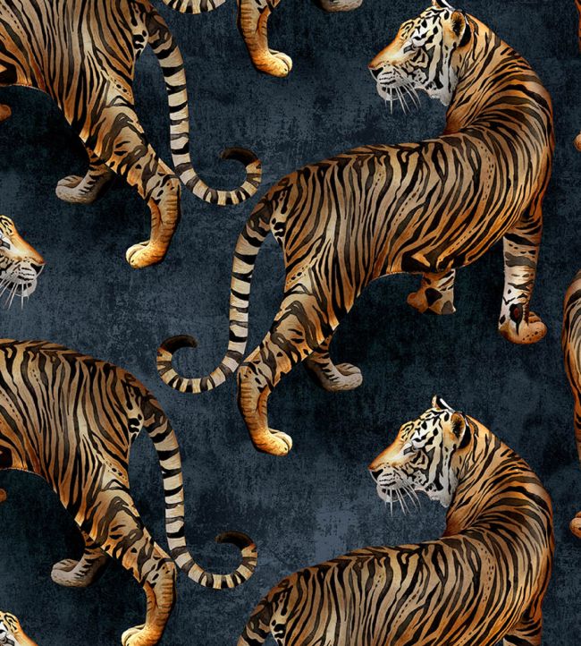 Tigress Wallpaper in Navy by Avalana | Jane Clayton