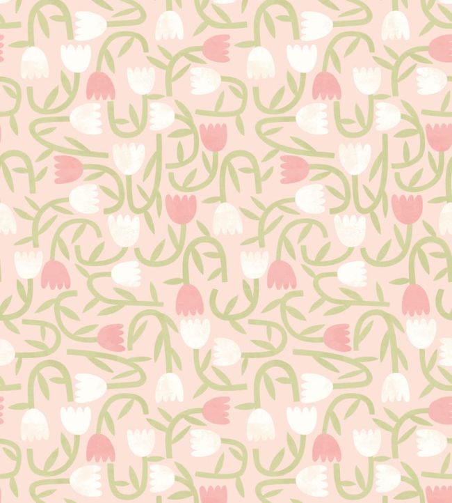 Tiny Tulip Wallpaper in Blush by Ohpopsi | Jane Clayton