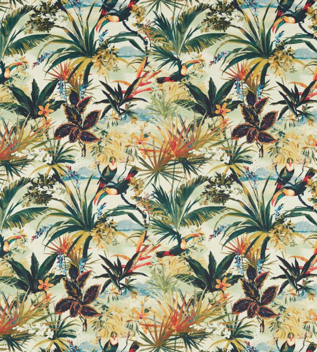 Toucan Fabric in Antique by Clarke & Clarke | Jane Clayton