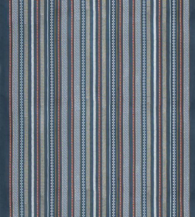 Tudor Stripe Fabric in Indigo by GP & J Baker | Jane Clayton