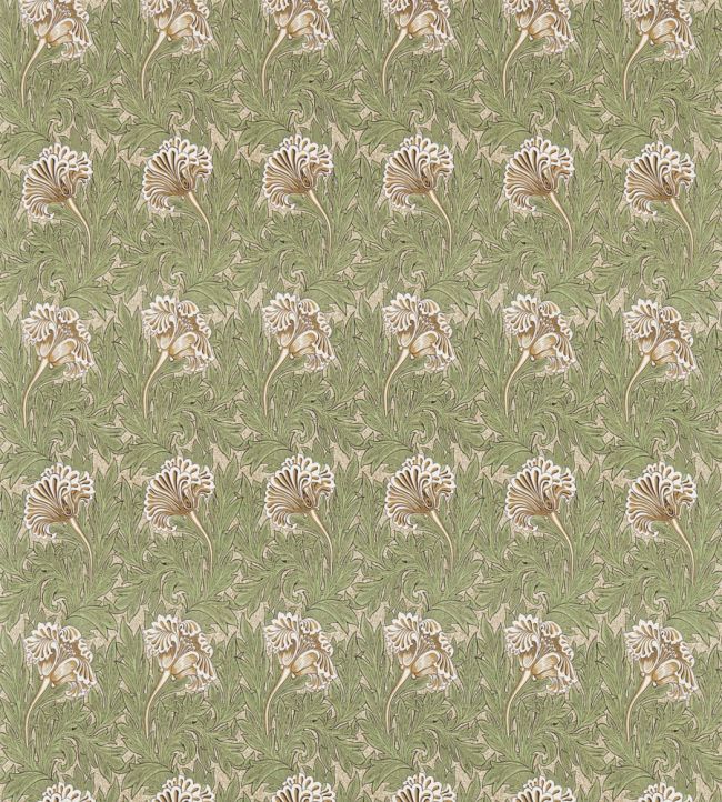 Tulip Fabric in Artichoke/Gold by Morris & Co | Jane Clayton