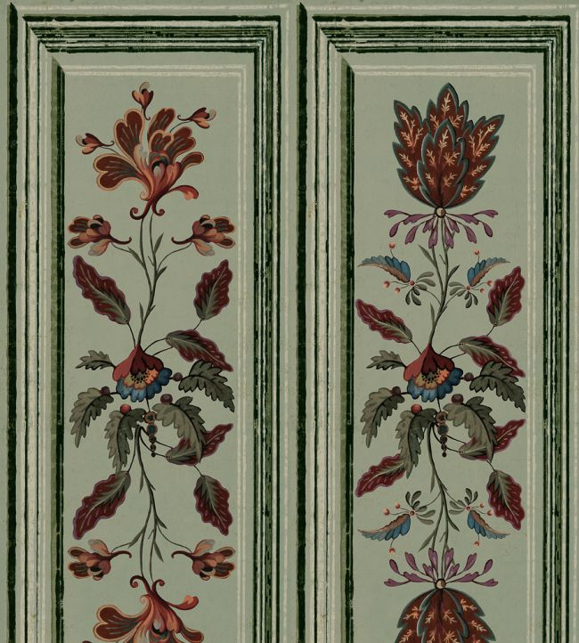 Tyrolean Panel Wallpaper in Alpen Green by MINDTHEGAP | Jane Clayton