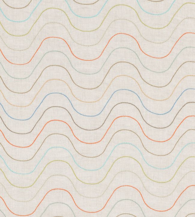 Undulating Lines Fabric in Multi/Natural by Vanderhurd | Jane Clayton