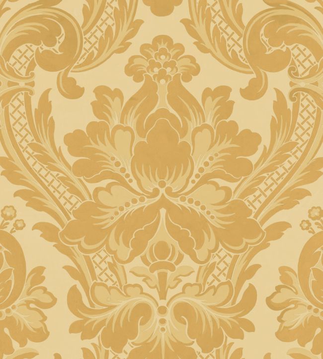 Venetian Damask Wallpaper in Mustard by Coordonne | Jane Clayton