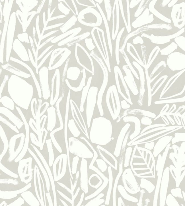 Verdure Wallpaper in Stone by Ohpopsi | Jane Clayton