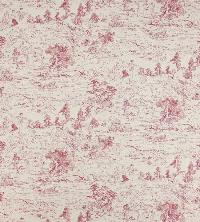 Walk In The Park Fabric in Red by Jane Churchill | Jane Clayton