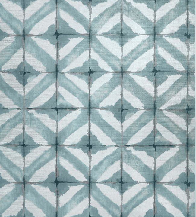 Water Blocks Wallpaper in Mineral by Thibaut | Jane Clayton