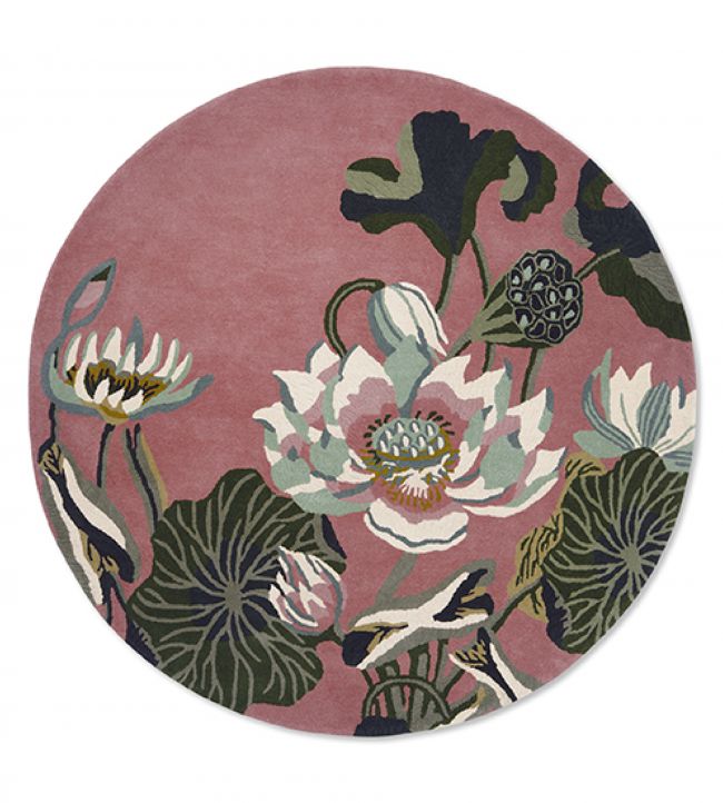 Waterlily Round Rug in Dusty Rose by Wedgwood | Jane Clayton