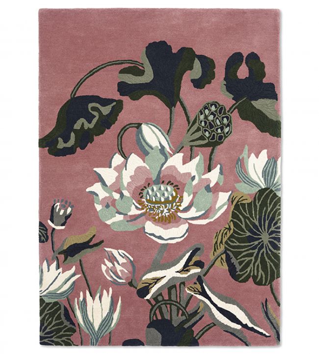 Waterlily Rug in Dusty Rose by Wedgwood | Jane Clayton