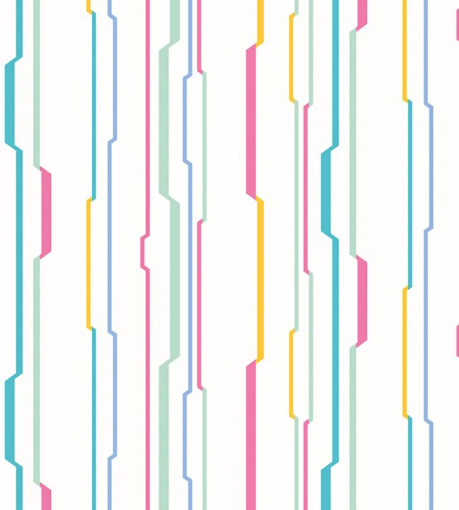 Wibble Wobble Wallpaper in Bubblegum by Ohpopsi | Jane Clayton