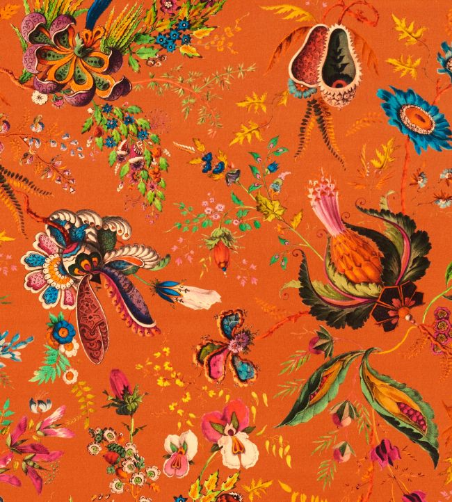 Wonderland Floral Velvet Fabric in Amber/Lapis/Ruby by Harlequin | Jane ...