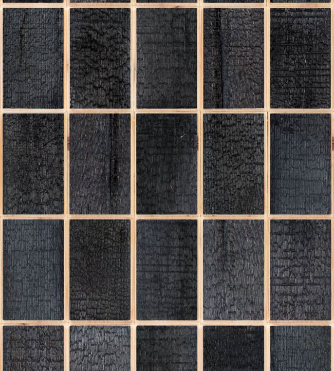 Wood Tiles Wallpaper in Burnt by NLXL | Jane Clayton