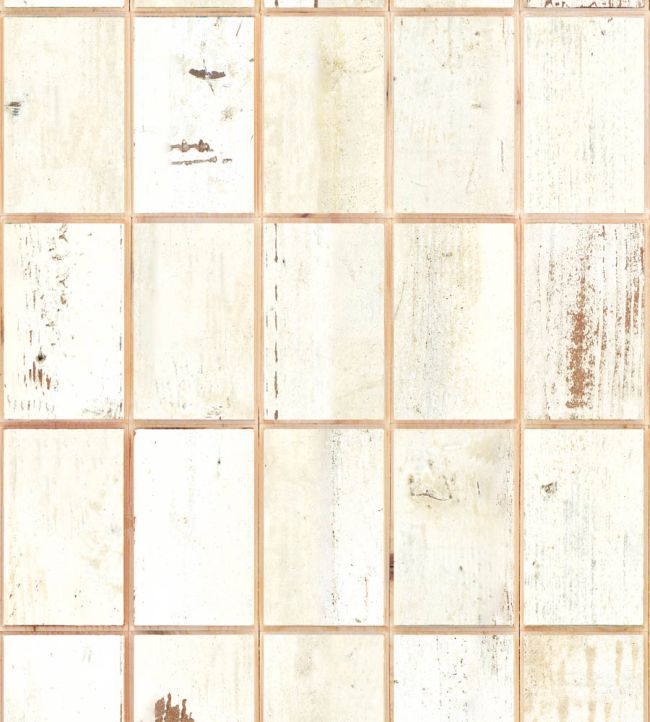 Wood Tiles Wallpaper in White by NLXL | Jane Clayton