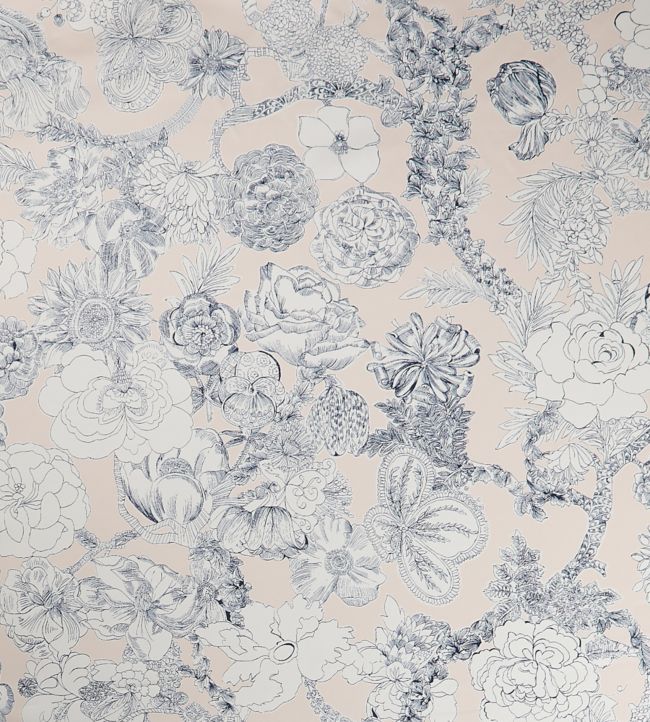 Zennor Arbour in Chesham Sateen Fabric in Pewter Plaster Pink by ...
