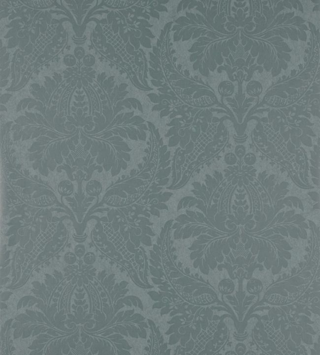 Malmaison Damask Wallpaper in Teal by Zoffany | Jane Clayton