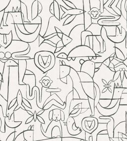 Animalia Wallpaper in Blackboard by Coordonne | Jane Clayton