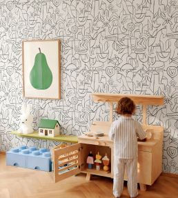 Animalia Wallpaper in Blackboard by Coordonne | Jane Clayton