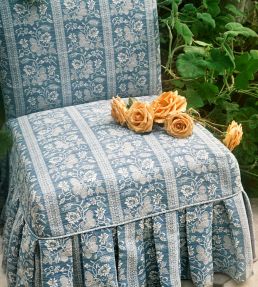 Filigree Bellagio Stripe Fabric in Blue Stone by Zoffany | Jane Clayton