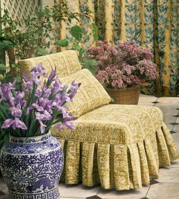 Filigree Bellagio Stripe Fabric in Silk Yellow by Zoffany | Jane Clayton