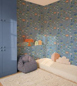 Lush Wallpaper in Indigo by Coordonne | Jane Clayton