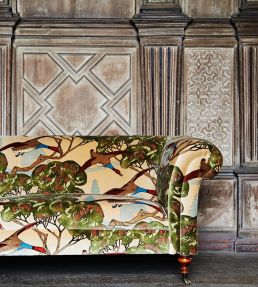 Flying Ducks Velvet Fabric by Mulberry Home in Sky | Jane Clayton