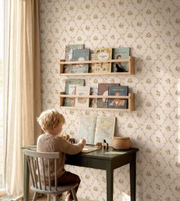 Scenes Wallpaper in Mustard by Coordonne | Jane Clayton