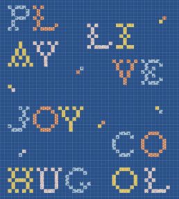 Wordplay Wallpaper in Indigo by Coordonne | Jane Clayton