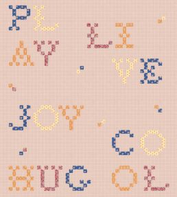 Wordplay Wallpaper in Peach by Coordonne | Jane Clayton