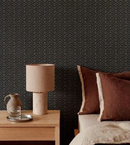 Zigzagueo Wallpaper in Jet by Coordonne | Jane Clayton