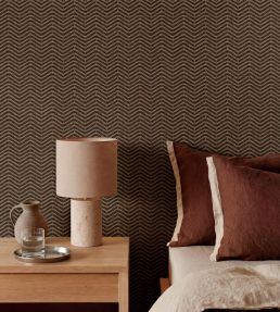 Zigzagueo Wallpaper in Brown by Coordonne | Jane Clayton